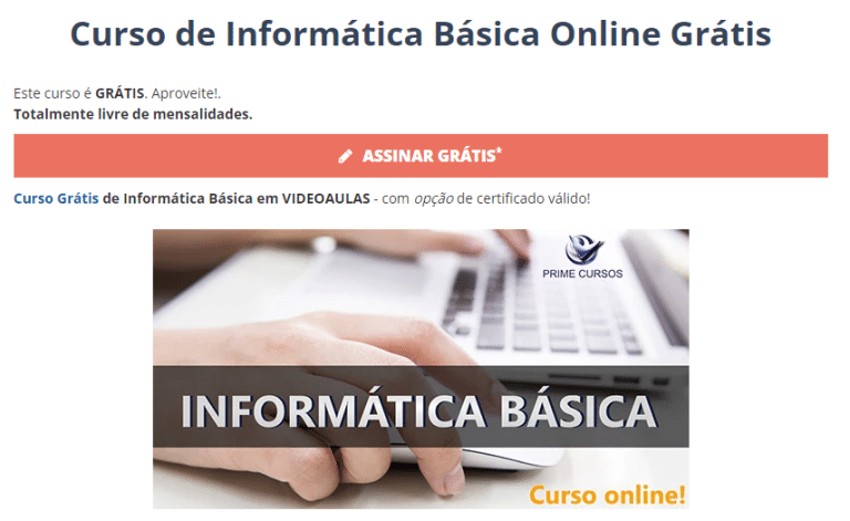 Prime Cursos: passo a passo de como se inscrever nos cursos
